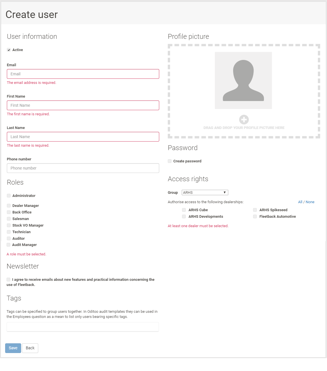 Fleetback User Guide